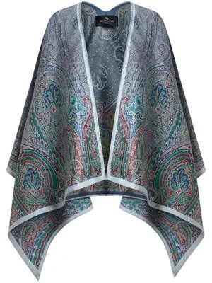 Etro Paisley Jacquard Cape - Green