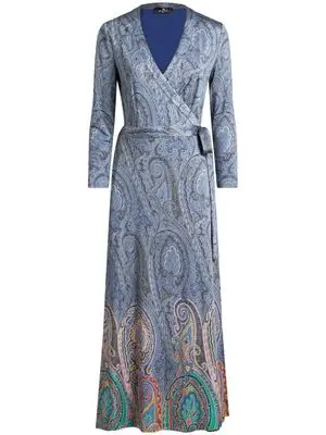 Etro Paisley Print Wrap Dress