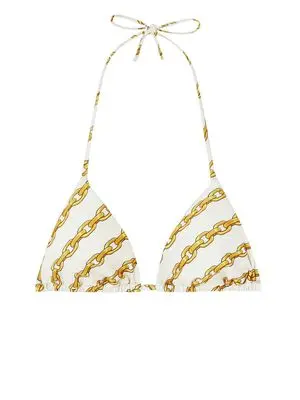 Versace Treasure Triangle Bikini Top - White
