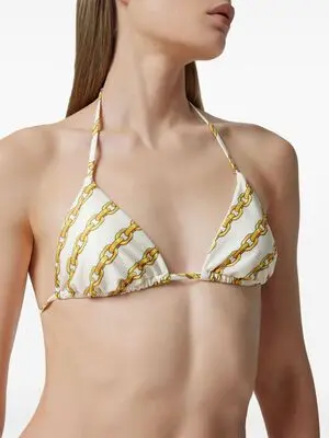 Versace Treasure Triangle Bikini Top - White
