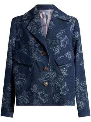 Etro Jacquard Denim Blazer