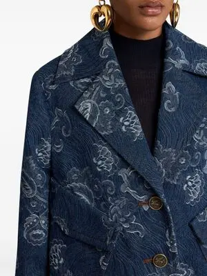 Etro Jacquard Denim Blazer