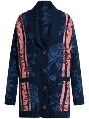 Etro Belted Maxi Cardigan - Blue