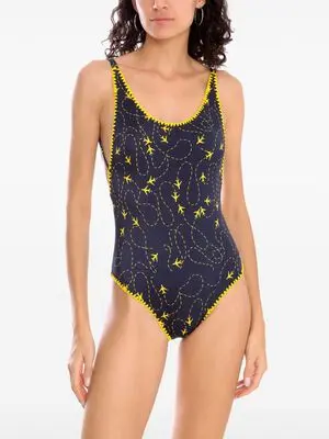BRIGITTE Plane-print One-piece Swimsuit