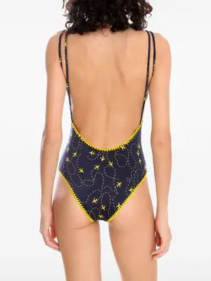 BRIGITTE Plane-print One-piece Swimsuit
