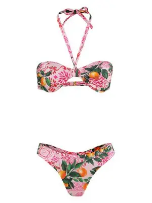 BRIGITTE Lemon-print Bikini Set - Pink