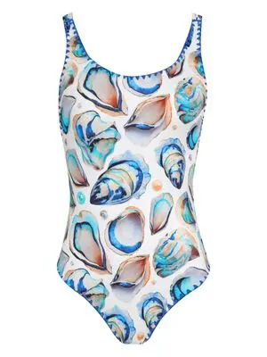 BRIGITTE Shell-print Swimsuit - White