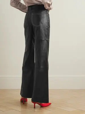 Victoria Beckham Alina Leather Flared Pants