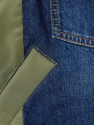 Sacai Paneled Denim And Shell Jacket
