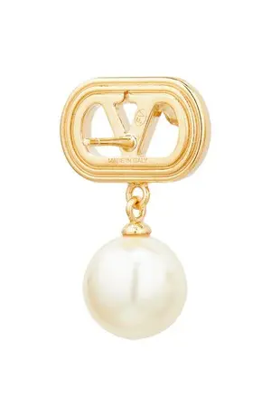 Valentino Garavani Vlogo Faux Pearl Drop Earrings - Oro/cream