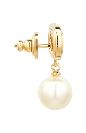 Valentino Garavani Vlogo Faux Pearl Drop Earrings - Oro/cream