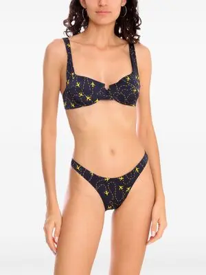 BRIGITTE Plane-print Bikini Set - Blue