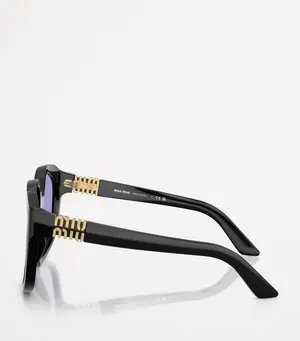 Miu Miu Acetate Oversized Sunglasses - Black
