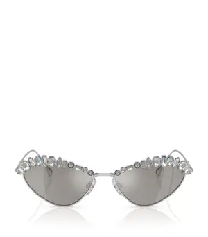 SWAROVSKI Cat Eye Sk7009 Sunglasses - Silver