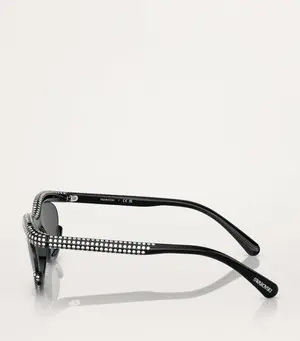 SWAROVSKI Sk6006 Oval Sunglasses - Black