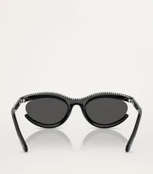 SWAROVSKI Sk6006 Oval Sunglasses - Black