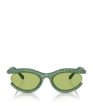 SWAROVSKI Sk6006 Oval Sunglasses - Green