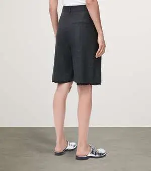 Loewe Wool-Cashmere Anagram Shorts - Black | Editorialist