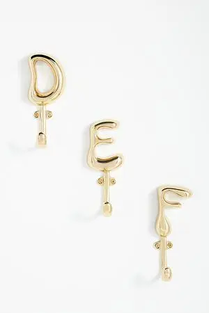 Anthropologie Bubble Letter Monogram Hook - Bronze