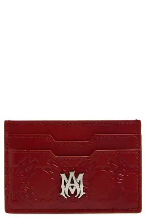 Amiri Ma Quad Leather Card Case - Red Rose