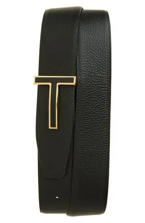 TOM FORD T Icon Reversible Leather Belt - 1n001 Black