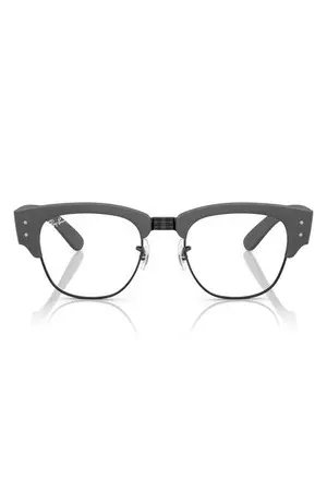 Ray-ban 52mm Square Frame Optical Glasses - Black Grey
