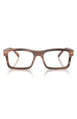 Ray-ban Ray-Ban 56mm Rectangle Optical Glasses Brown Havana