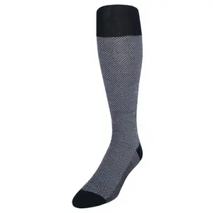 Trafalgar Clayton Birdseye Over-the-calf Mercerized Cotton Socks - Black And Ash