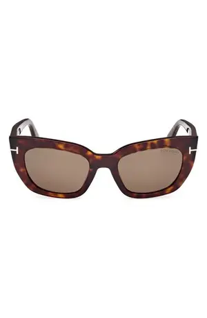 TOM FORD TOM FORD Athena Cat Eye Sunglasses Dark Havana Eco/t Logo