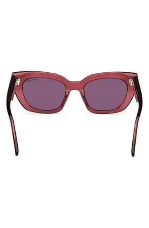 TOM FORD Athena Cat Eye Sunglasses - Transparent Wine / T Logo