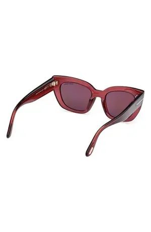 TOM FORD Athena Cat Eye Sunglasses - Transparent Wine / T Logo
