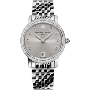 FREDERIQUE CONSTANT Classic Slimline Diamond Bracelet Watch - Silverone
