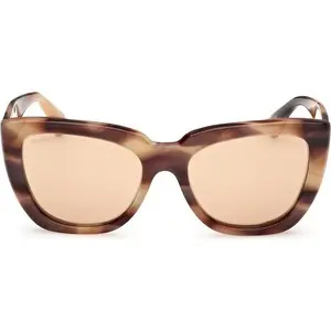 Max Mara Glimpse4 54mm Polarized Cat Eye Sunglasses - Brown / Brown Mirror