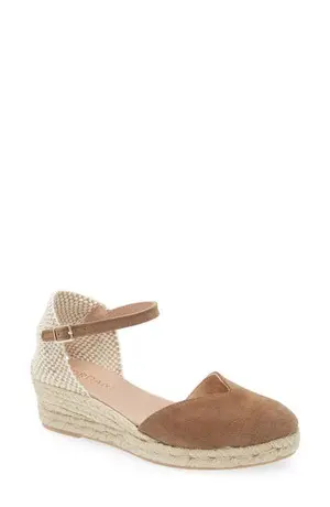 Cordani Elliana Ankle Strap Espadrille Wedge - Fango Suede
