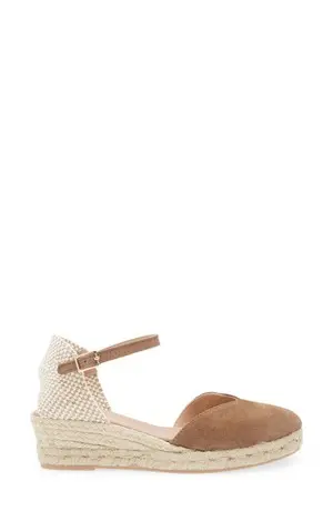 Cordani Elliana Ankle Strap Espadrille Wedge - Fango Suede