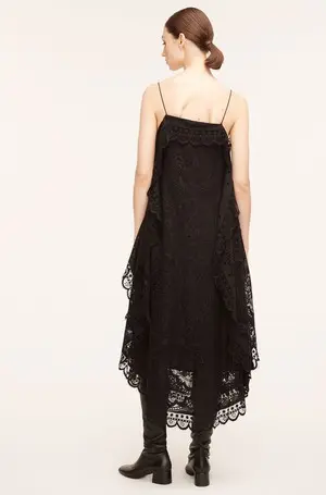 Rebecca Taylor Doily Lace Midi Dress - Black | Editorialist