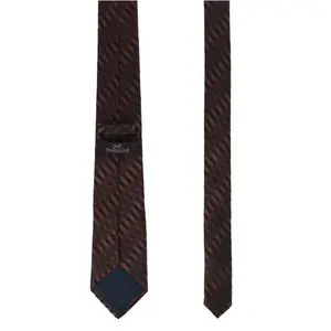 Trafalgar Nathanial Regal Patterned Diagonal Line Necktie - Brown