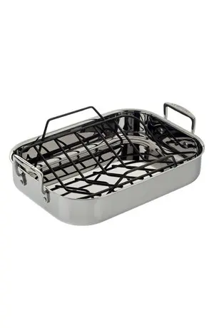 LE CREUSET Classic Rectangular Roasting Pan & Rack - Silver