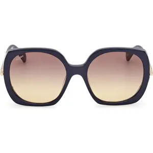 Max Mara Max Mara Malibu 58mm Butterfly Sunglasses Navy / Pale Gold / Brown