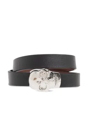 Alexander McQueen Skull Appliqué Bracelet - Black