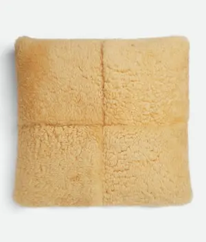 BOTTEGA  VENETA Shearling Cassette Cushion - Butter