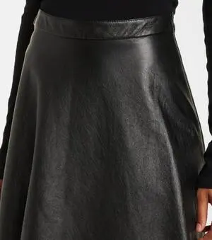 Balenciaga Leather Midi Skirt