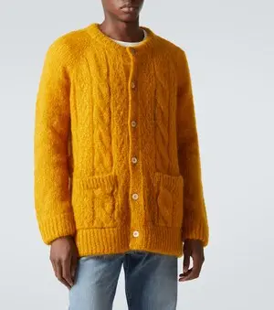 Valentino Garavani Cable-knit Mohair-blend Cardigan