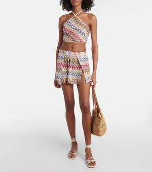 Missoni Knitted Lamé Shorts - Multicoloured