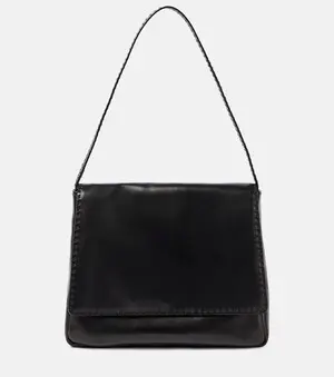 THE ROW Nuance Leather Shoulder Bag - Black
