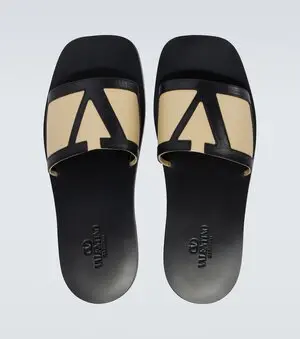 Valentino Garavani Vlogo Leather Slides