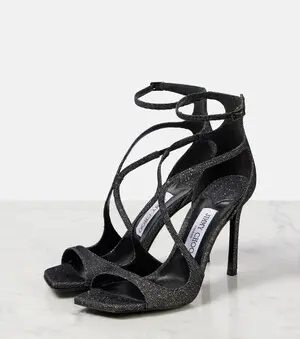 JIMMY CHOO Azia 95 Glitter Sandals - Multicoloured