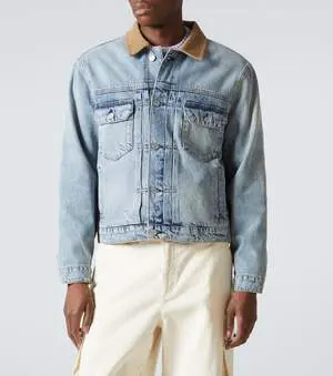FRAME Distressed Denim Jacket - Blue