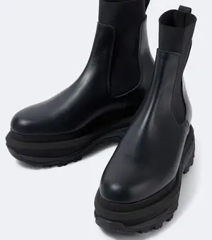 Sacai Leather Chelsea Boots