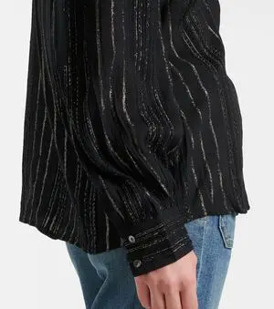 Velvet By Graham & Spencer Striped Lamé Blouse
